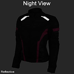 Vance Advance Womens All Weather Season CE Armor Mesh Motorcycle Biker Riding Jacket (4XL, Pink)