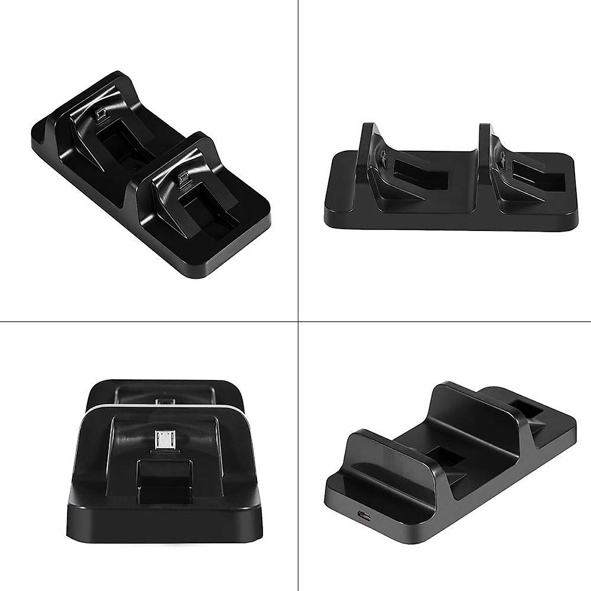 Richer-R Controller Charger for , Dual Charging Dock Docking Station Stand USB Charger for Playstation 4 Game Controller, Built-in Micro USB Adapter Port