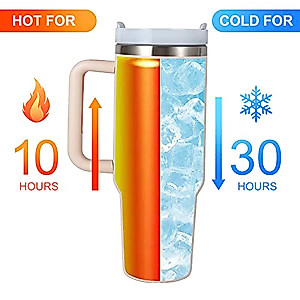 JOZELNK 40oz Tumbler with Handle Insulated Mug wtih Straw and Lid Stainless Steel Vacuum Double Wall Drinking Cup