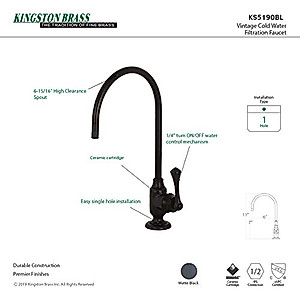 Kingston Brass KS5190BL Vintage Single-Handle Water Filtration Faucet, Matte Black