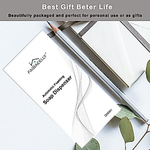 FAIBAEELLY Automatic Foaming Soap Dispenser, Touchless Foam Hand Soap Dispenser with Replaceable Foam Generator, Infrared Sensor, Rechargeable, Foam Soap Dispenser for Bathroom & Kitchen, Silver