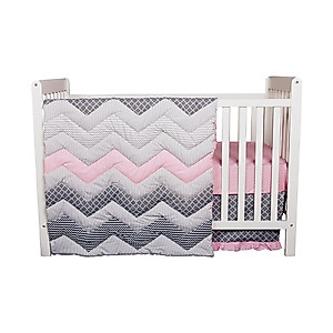 Trend Lab Cotton Candy 3 Piece Crib Bedding Set, Can Be Used As A Blanket Or A Playmat for Tummy Time, Includes Quilt, Fitted Crib Sheet and Skirt