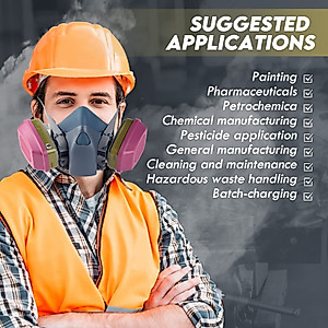 1 Pair Respirator Cartridge, 60926 Respirator Filter, Against Organic Vapors, Acid Gases, Ammonia Methylamine, Formaldehyde and Particulates, Compatible with 6000 7000 FF-400 Series Respirator