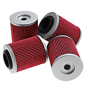Vkinman Oil Filter Replacement for Can-Am Outlander 330 400 450 500 570 650 800 850 1000 Replace# 420256188 711256188 KN152 HF152 (4Pcs)
