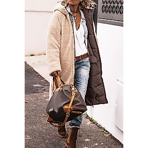 PRETTYGARDEN Winter Jackets For Women 2025 Fashion Reversible Full Zip Fleece Long Coats Outerwear (Dark Coffee,Medium)