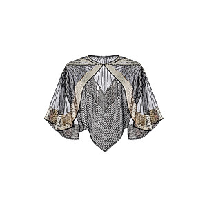 BABEYOND 1920s Vintage Shawl for Women - Sequin Beaded for Night Party Shawl Wraps Flapper Cover Up Evening Cape