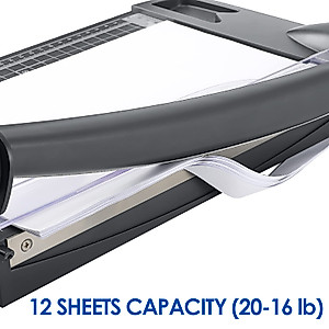 MROCO Paper Cutter 12" Cut Length Paper Trimmer, Guillotine Trimmer with 12 sheet Capacity Paper Cutting Board, Heavy Duty Guillotine Paper Cutters and Trimmers for Cardstock Paper Crafts Paper Slicer