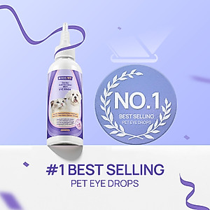 HICC PET Dog Eye Drops 5.1 fl oz Eye Drops for Dogs and Cats Vet-Recommended Dog Eye Infection Treatment to Soothe Eye Infection Allergy, Relieve Dry Eyes Pink Eyes, Dog Tear Stain Cleaner
