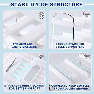 [ Large Compartment ] 3 Tier Stackable Water Bottle Organizer for Cabinet - 9 Bottle Holder Rack for Tumblers, Cups, Wine Bottles - Home Storage, Kitchen Organization Shelf for Countertop, Cupboard