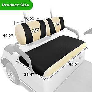 10L0L Golf Cart Seat Covers, Fits Yamaha G2 G9 G16 G19 G22 & Club Car DS Pre-2000, E-Z-GO Marathon, Washable Breathable Air Polyester Mesh Cloth, Cool in Summer and Warm in Winter