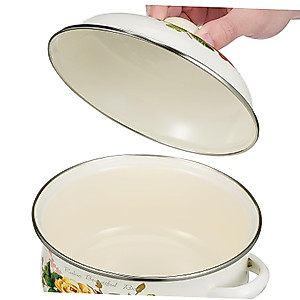 Kichvoe Enamel Soup Pot Cooking Pot Enamel Stew Pot Multi-Functional Pot Binaural Stew Pot Practical Stock Pot Thicken Stockpot Pot for Home Cooking Utensil Binaural Soup Pot