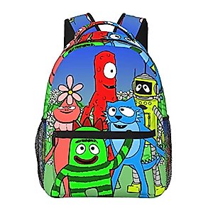Pobecan Yo Gabba Anime Gabba! Backpack Funny Laptop Back Pack Book Bag Hiking Outgoing Daypack For Women Mens