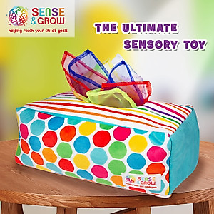 Sensory Pull Along Baby Tissue Box - Montessori Toy for 6-12 Months+