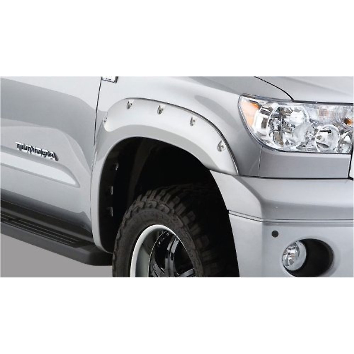 Bushwacker Pocket/Rivet Style Front Fender Flares | 2-Piece Set, Black, Smooth Finish | 30023-02 | Fits 2007-2013 Toyota Tundra