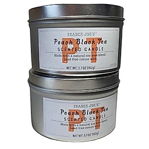 Trader Joe's Peach Black Tea Scented Candle, 5.7 oz (Pack of 2)
