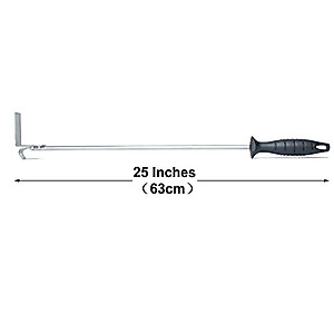 MSY BIGSUNNY 2 in 1 Satinless Steel Ash Rake for Grills, Big Green Egg, Charcoal Grills Tool with Rack Lifter, Ash Tool (18" Ash Rake)