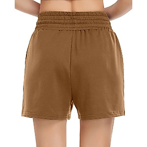 MIRITY Womens Casual Sweatpant Shorts with High Waist Drawstring and Pockets for comfy Sports