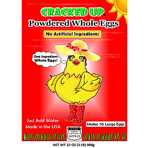 2 POUNDS (32 OZ) Cage-Free Powdered Whole Eggs, WHY PAY MORE? Freshest Eggs, Made in the USA, Makes 70 Large Eggs, 1 INGREDIENT - EGGS! FARM FRESH, NON GMO, ALL NATURAL, RESEALABLE POUCH