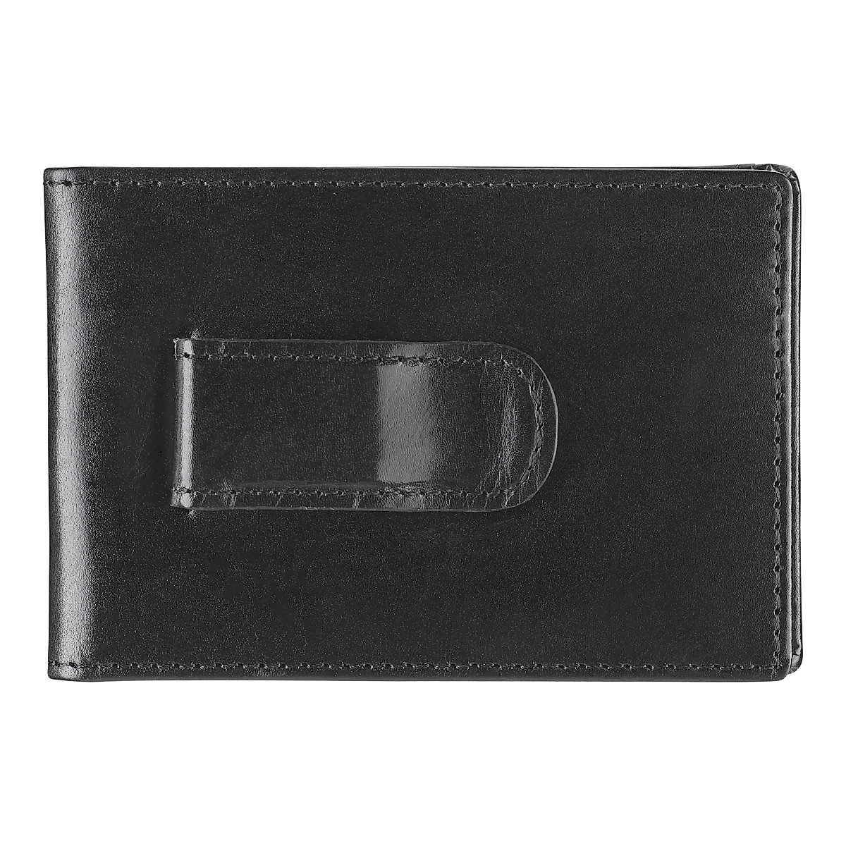Johnston & Murphy Mens Two-Fold Money Clip Wallet Black Full Grain Leather One Size One Size