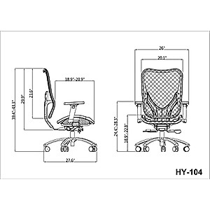 Mesh3 Home Office Mesh Chair Ergonomic Desk Chair with Back Support and Adjustable Armrests for Work from Home and Student Desk Chair with Wheels BIFMA Grey HY-104GR