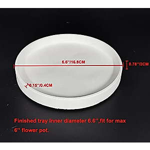 Silicone Tray Mold for Big Round Planter,6'' Plant Saucer Concrete Molds Resin Fruit Tray Mold