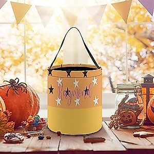 Personalized Halloween Tote Bags Gift w/Name 7.9x8.3 Customized Pumpkin Canvas Bag Boy Girl Custom Reusable Grocery Bag Party Gifts Son Daughter Trick or Treat Bag for Treat Baskets Goody Bags