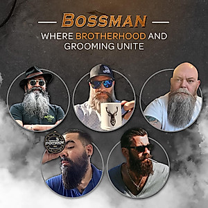 Bossman Hair & Beard Pomade - All Day Hold, Control and Moisturizing Hair, Beard and Moustache Styling Product - Natural Strong Hold Pomade - Made in USA (Stagecoach Scent)