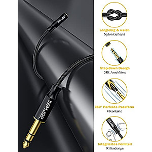 SOLMIMI Headphone Adapter 1/4 to 3.5 mm(11.5ft, 3.5 M), 1/4 to 1/8 Headphone Adapter for Keyboard Piano, Quarter Inch to Headphone Jack Adapter Compatible with Mixer Guitar Piano Amplifier Speaker