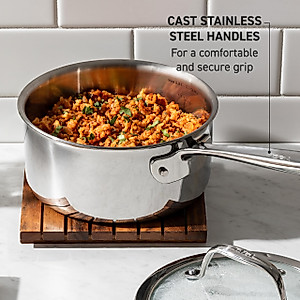 T-Fal Pro Tri-Ply Stainless Steel Fry Pan 10 Inch, Induction Compatible, Oven Safe 500F, Fast & Even Heat, Professional Quality & Durability, Frying Pan, Skillet, Cookware, Dishwasher Safe, Silver