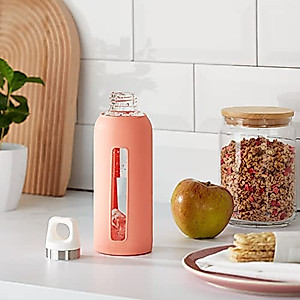 SIGG - Glass Water Bottle - Star Shy Pink - Soft Silicon Cover - Leakproof - Dishwasher Safe - BPA Free - Broscilate Glass - 17 Oz