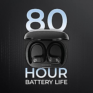 Runner 60 Wireless Sport Earbuds for Running 80 Hour Long Battery Life Over the Ear Earbuds with EarHooks, Wrap Around Ear buds Wireless Bluetooth Earbuds with Microphone, Earphones In Ear Headphones