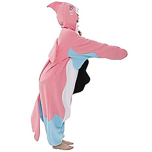 SAZAC Lovely Zombie Shark Kigurumi Onesie Jumpsuit Halloween Costume (Pink)
