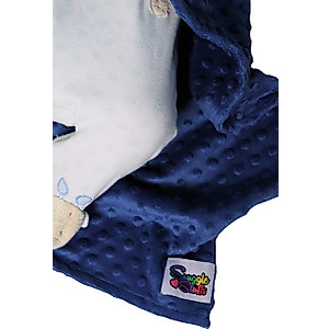 Reversible Unisex Children's Soft Baby Blanket Minky Dot (Navy/Navy)