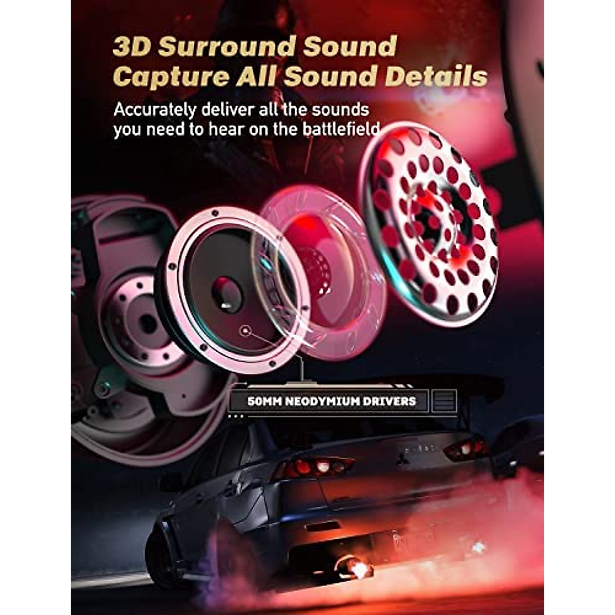 Gaming Headset for PS4 PC Xbox 1 PS5 Controller, Noise Cancelling Over Ear Headphones with Mic, Surround Sound Wired Gamer Headsets for Computer Laptop Mac Nintendo NES Games