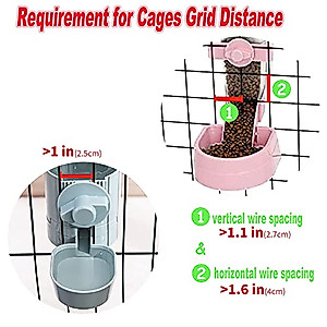Oncpcare Rabbit Food Water Dispenser, Bunny Food and Water Bowl Set for Cage, Small Aniaml Food Dish for Rabbits, Ferrets, Cats, Birds