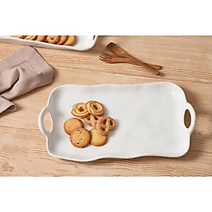 Pampa Bay Shatterproof Melamine Small Platter, 13.5 x 7.8 Inch, Food, Freezer, Dishwasher Safe, White