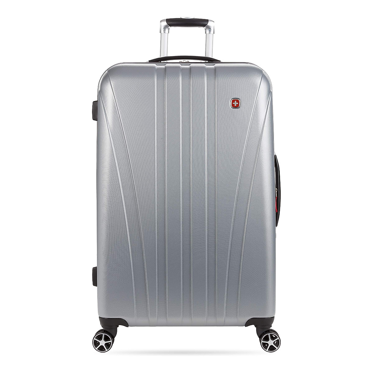 SwissGear 7585 Hardside Expandable Luggage with Spinner Wheels, Silver, Checked-Large 28-Inch