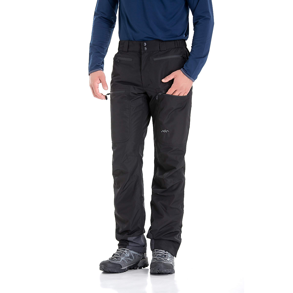 TRAILSIDE SUPPLY CO. Mens-Ski-Snow-Snowboard-Pants, Wind/Waterproof, Insulated, S, Black