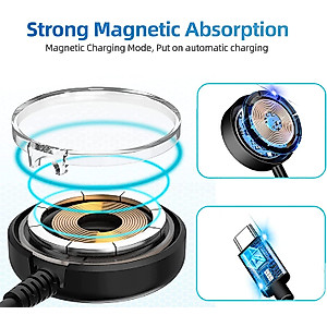 USB C Samsung Galaxy Watch 3 4 5 6 Charger, Magnetic Watch Charging Dock Cable Compatible with Samsung Galaxy Watch 6/6 Classic/ 5 Pro/ 5/4/ 4 Classic/ 3/ Active 2/ Active, 3.3FT