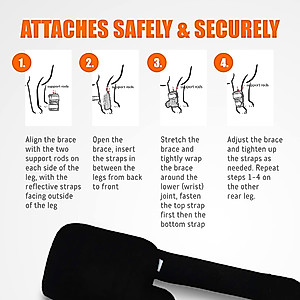 NeoAlly- Front Leg Brace for Dogs & Cats, Dog Leg Brace with Metal Spring Inserts, Dog Leg Sleeve for Carpal Support, Dog Leg Sleeve with Reflective Straps, L/XL, Pair