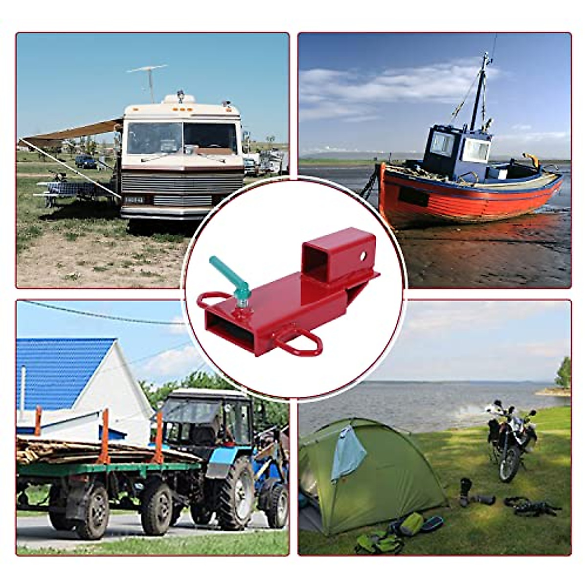 ECOTRIC New Clamp On Forklift Hitch Receiver Pallet Fork Trailer Towing Adapter 2" Insert