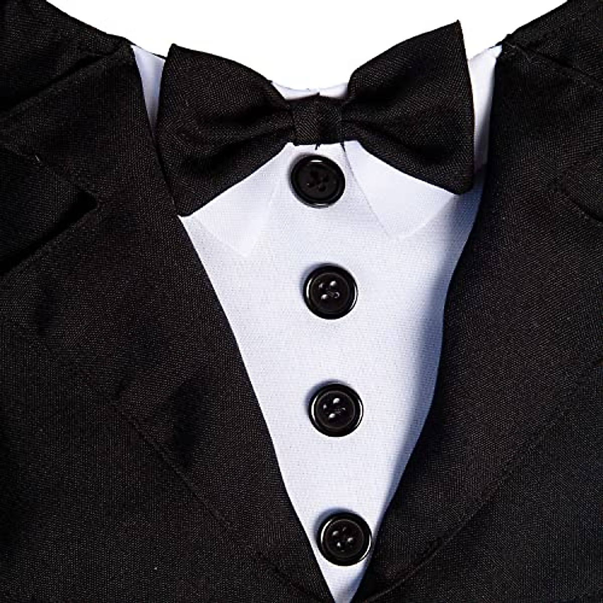 Dog Tuxedo Suit & Bow Tie Set by Pet Krewe, Stylish Wedding Tux Party Outfit for Small and Large Dogs