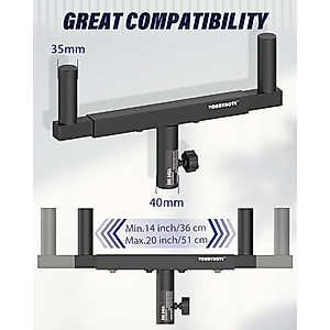 Vondynote Dual Speaker Mount Bar Mounting Fork Bracket Speaker Pole Width Adjustable, Single