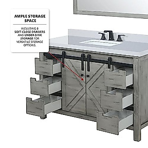 Bell+Modern Ketchum 48 inch Ash Grey Bath Vanity, Cultured Marble Countertop and 44 in Mirror