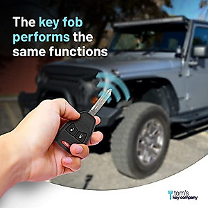Simple Key Kit, Car Key with Fob and EZ Installer, Key Programming Tool Compatible with Chrysler, Dodge, Jeep, Key Programmer and a Key with 3-Button Remote Keypad (Lock, Unlock, Panic)