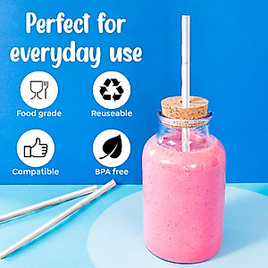 Astra Shop Replacement Straw Set: 8 Reusable Straws + 1 Cleaning Brush for Stanley & Simple Modern Tumblers. Eco-friendly, durable, and compatible with 40 oz and 30 oz Cup Tumblers.