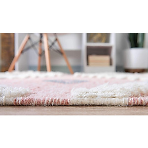 Unique Loom Mesa Collection Area Rug - Papago (8' x 11' Rectangle, Pink/ Cream)