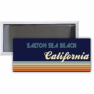 Salton Sea Beach California Souvenir 4.75x2-Inch Rectangle Fridge Magnet Retro Design