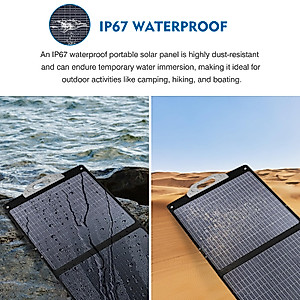 STORCUBE 100W Portable Solar Panel, Foldable Solar Panel Charger, Adjustable Kickstands, 23.5% High Efficiency, IP67 Waterproof for Outdoor RV Camping