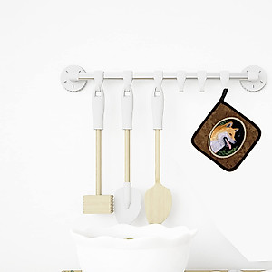 Caroline's Treasures SS8598PTHD Shiba Inu Pair of Pot Holders Kitchen Heat Resistant Pot Holders Sets Oven Hot Pads for Cooking Baking BBQ, 7 1/2 x 7 1/2